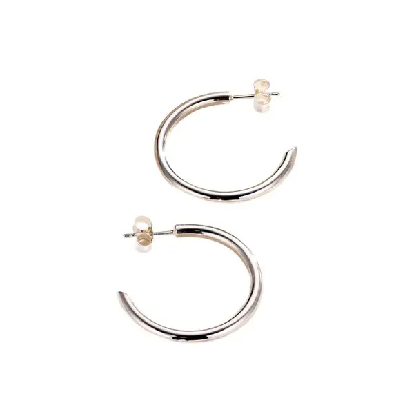 POSH TOTTY DESIGNS Sterling Flow Open Hoop Earrings - Silver