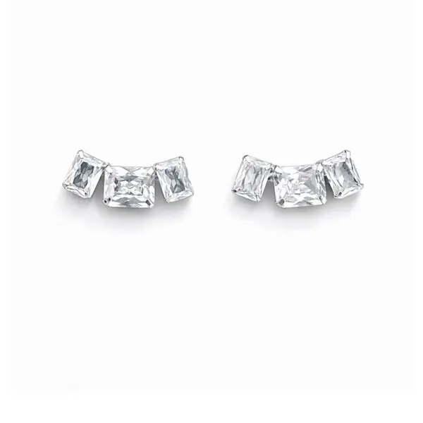MAISON DE GALA Triple Crystal Ear Climber Earrings