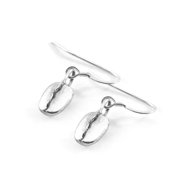 ANCHOR & CREW Gustatory Coffee Bean Earrings - Silver