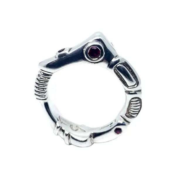 TG-JEWELLERY BY TAMARA GERVASIO Red / Silver Organic Matter Silver Ring Ruby - Red/silver