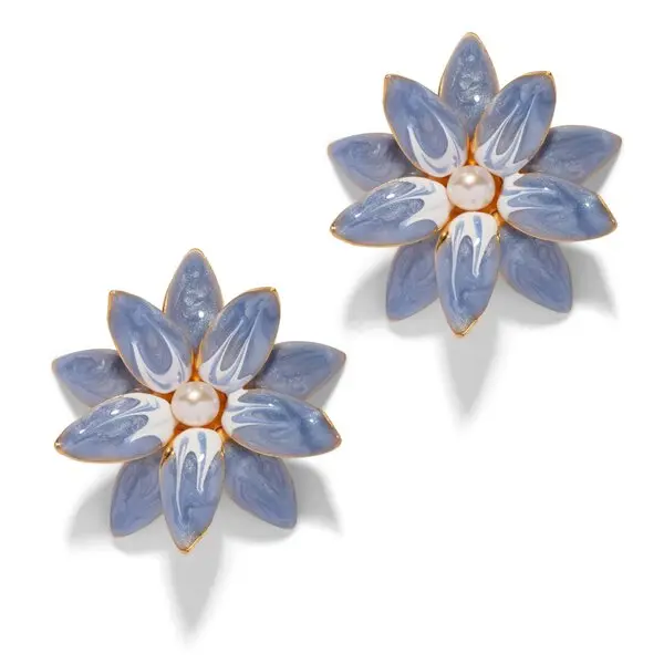 THE PINK REEF Dahlia Earring In Pearl - Blue