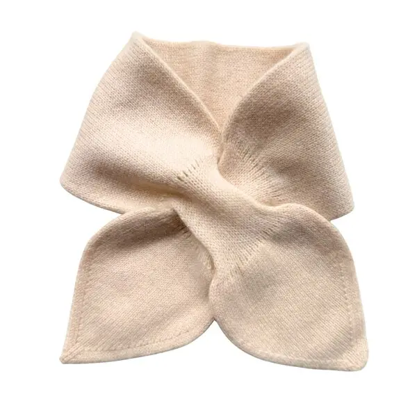 MY LITTLE NATURE Neutrals Cashmere Scarf For Her Color Bow Tie For - Beige