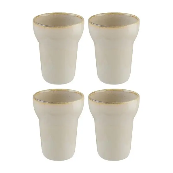 Turgla Home Neutrals / Sand Round Beige Porcelain Mug Set Of Four - Brown