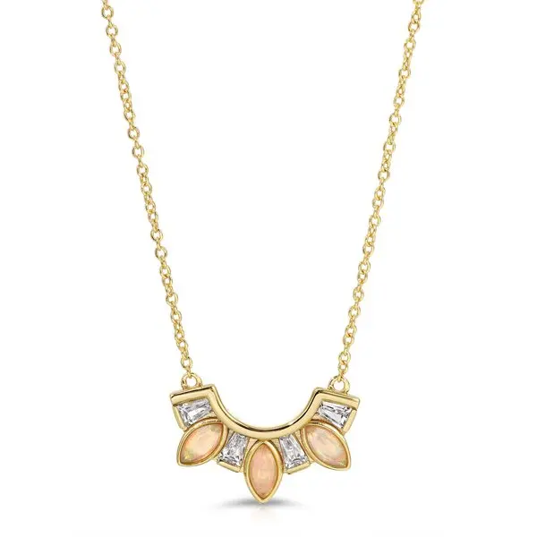 GLAMROCKS JEWELRY Seven Wonders Necklace Welo Opal - Yellow