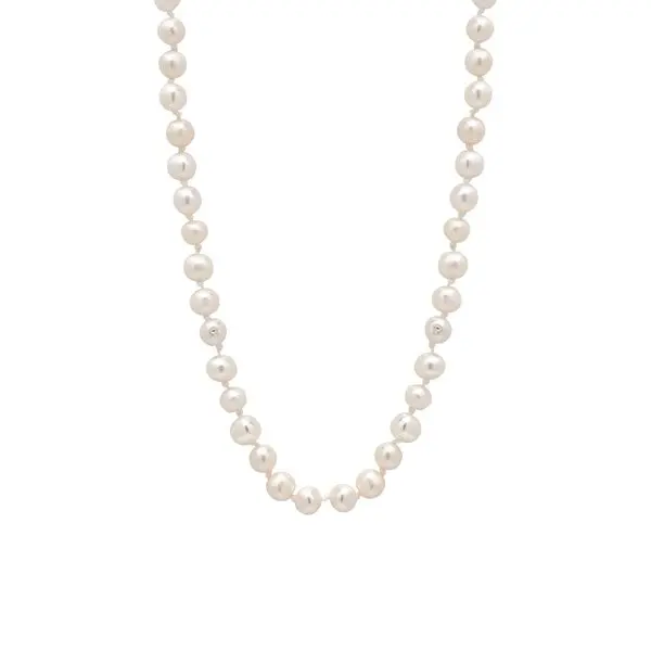 SPERO LONDON Small Natural Freshwater Real Pearl Strand Necklace - Silver