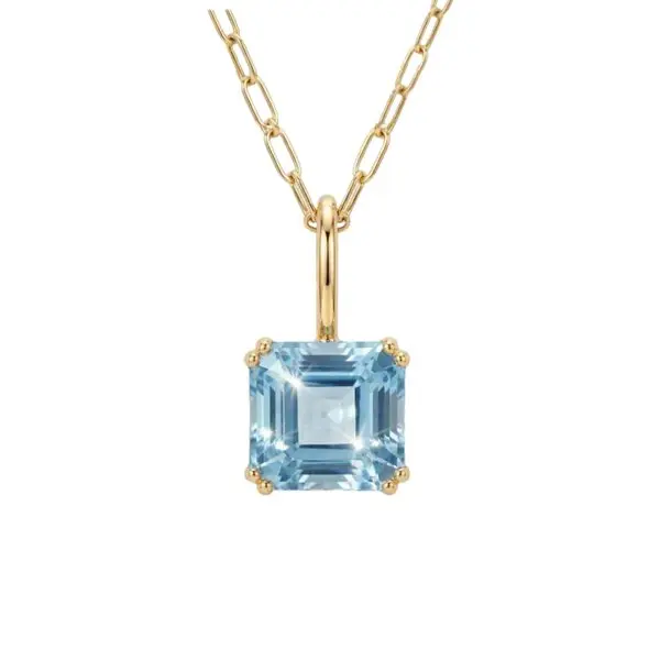 DAINTY LONDON Large Gold Topaz Necklace Astrid - Blue