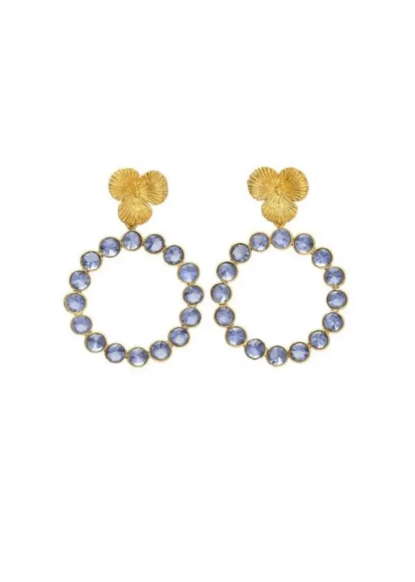 DECOLET THE LABEL Bianca Earrings Sapphire Blue - Gold