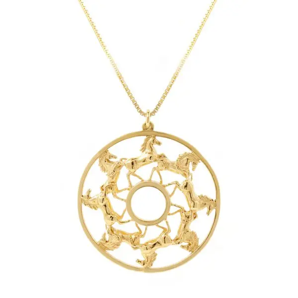 LEE RENEE Horse Medallion Necklace - Gold