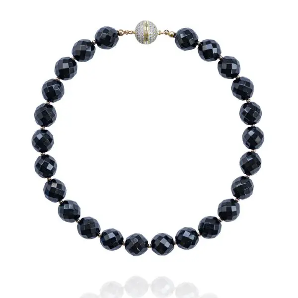 SAULE LABEL Leni Grande Necklace In Noir - Black