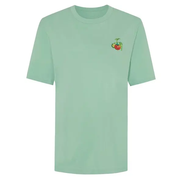 INGMARSON Tomato Embroidered Organic Cotton T-shirt - Green