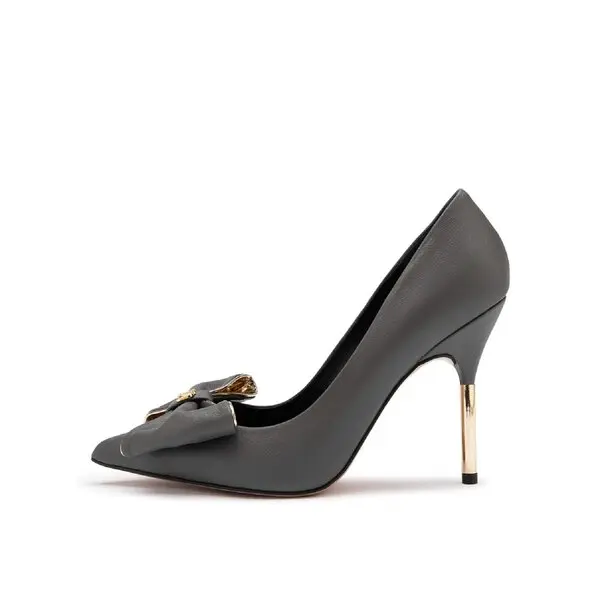ILVI Jacoba Floater Leather Stiletto - Grey