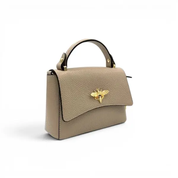FRANCHETTI BOND Neutrals Bee Italian Leather Timeless Taupe - Black