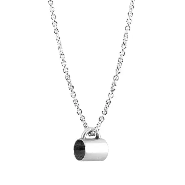 ANCHOR & CREW Gustatory Coffee Mug Necklace Pendant - Silver