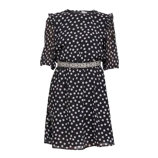 NIZA Short Round Neck Dress - Black