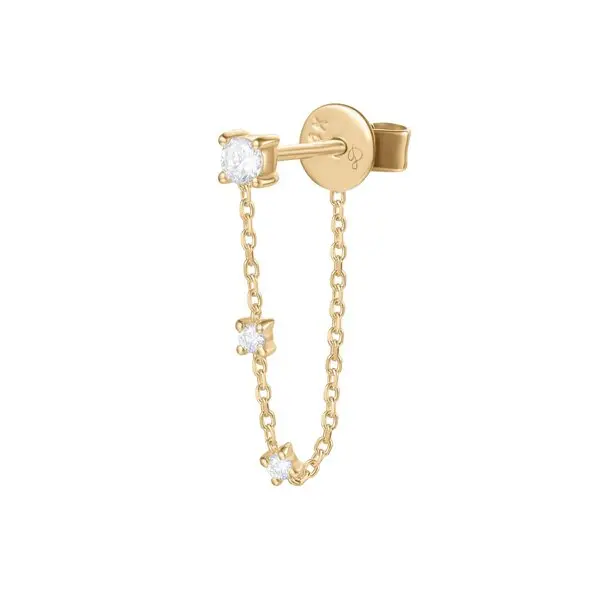 DYAMKA Three Diamonds Earring Yellow - Gold