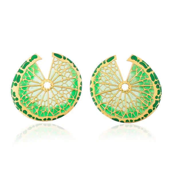 MILOU JEWELRY Lemon Slice Earrings - Green