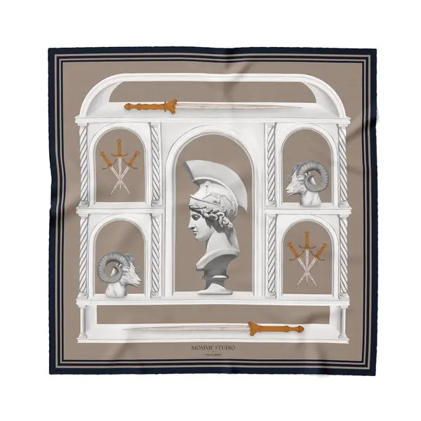 MOMME STUDIO Veni Bandana Silk Scarf - Brown