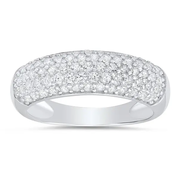 KYLIE HARPER Sterling Multi Row Pave Diamond Cz Band Ring - Silver