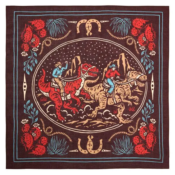 SQUAÏR Dust And Thunder Canyon Rust Cotton Bandana - Blue/red