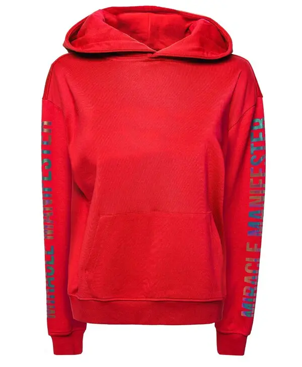 MIRACLES MANIFESTER Money Tree Reflective Design Hoodie - Red