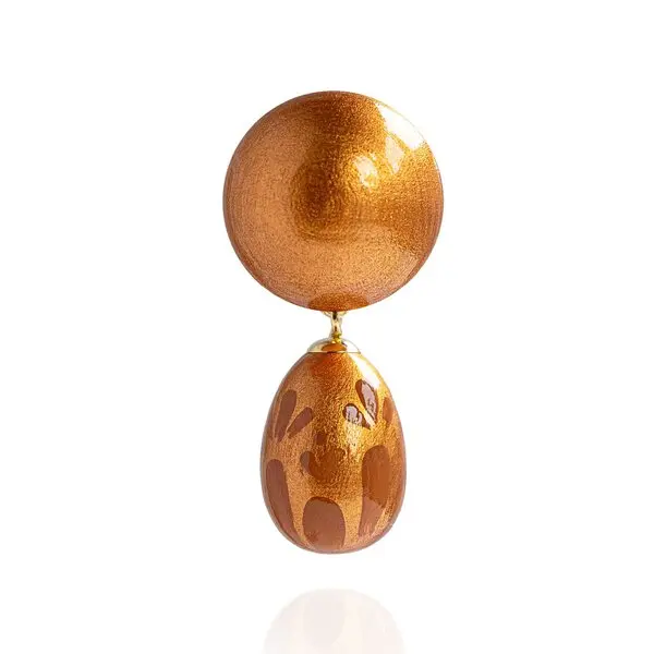 SAULE LABEL Calista Brooch In Molten Copper - Gold