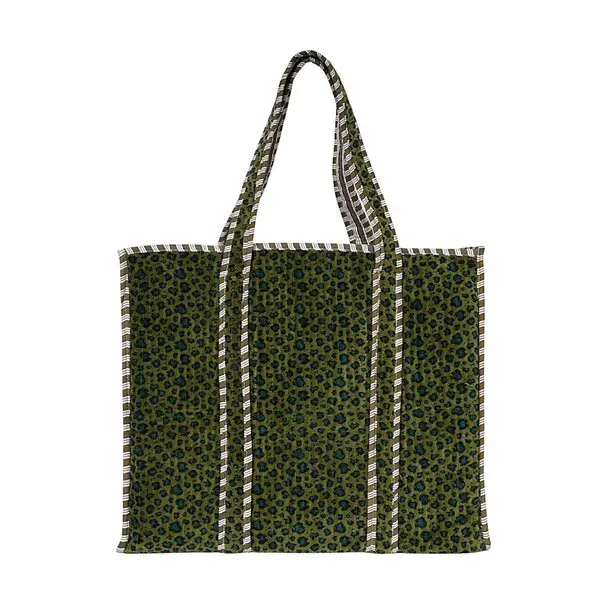 CYC The Leopard Velvet Tote - Green