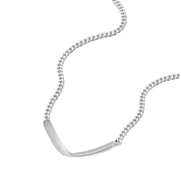 EVERY WAVE Rising V-shape Cuban Chain Sterling Necklace - Silver