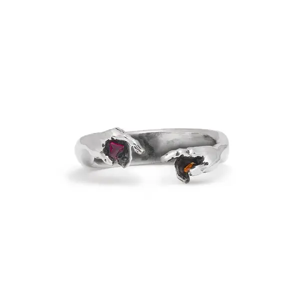 FRANCIS GREEN Orange / Red / Silver The Creation Ring - Orange/red/silver