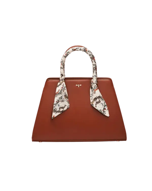 FABLE ENGLAND Grace Structured Tote In Tan - Brown