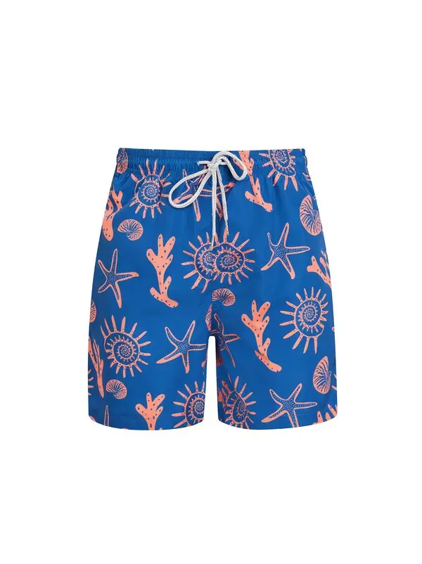 ROBERT & SON BEACHWEAR LTD Navy Sea Life Swim Shorts - Blue