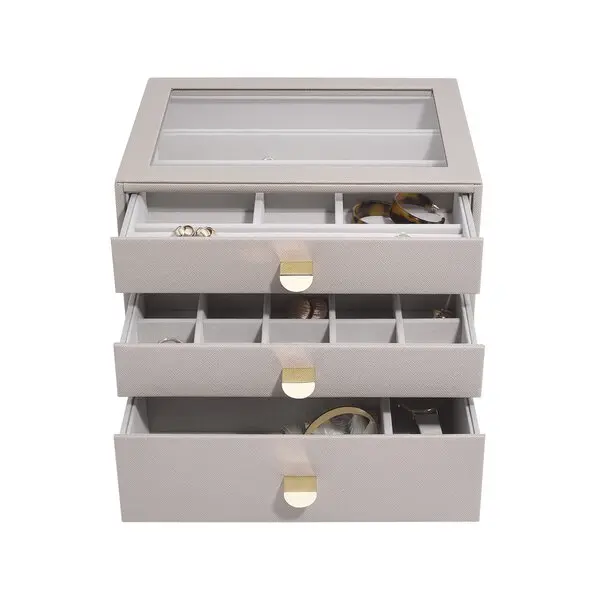 STACKERS Neutrals Taupe Classic Jewelry Box With Drawers - Black