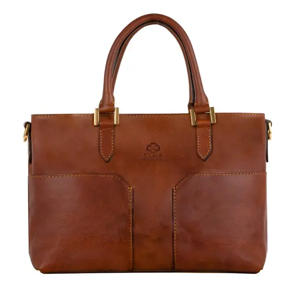 TIME RESISTANCE Camilla Leather Handbag - Brown