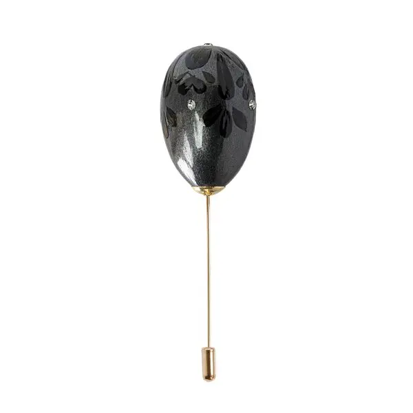 SAULE LABEL Nova Lapel Pin In Phantom - Black