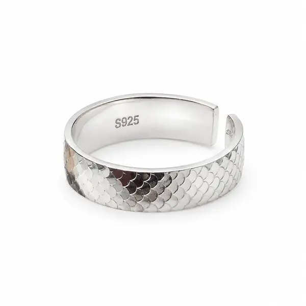 ORMIRO Mermaid Band Sterling Ring - Silver