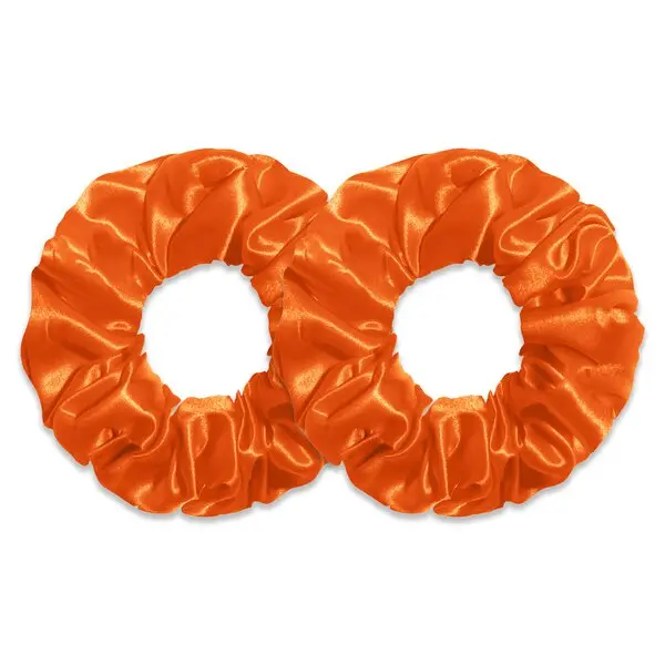 6FIFTYTWO® Pure Mulberry Classic Silk Scrunchies - Orange