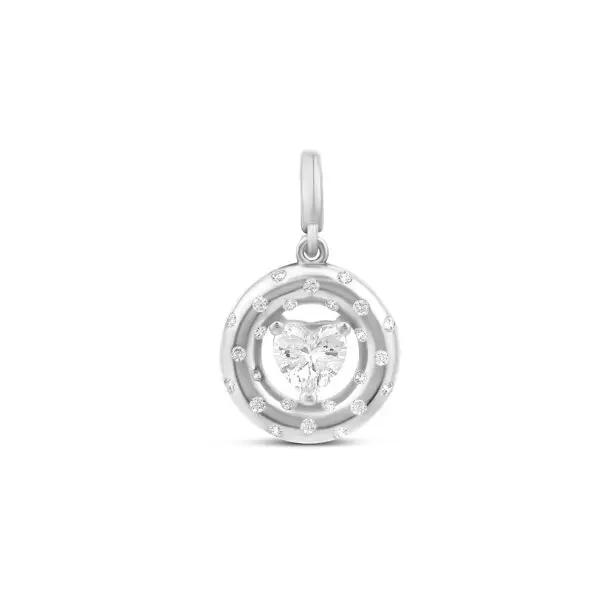 SHYMI Scattered Round Heart Charm - Silver