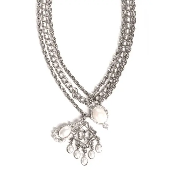 CARAMEL VINTAGE JEWELLERY Beatrice Multi Chain - Silver