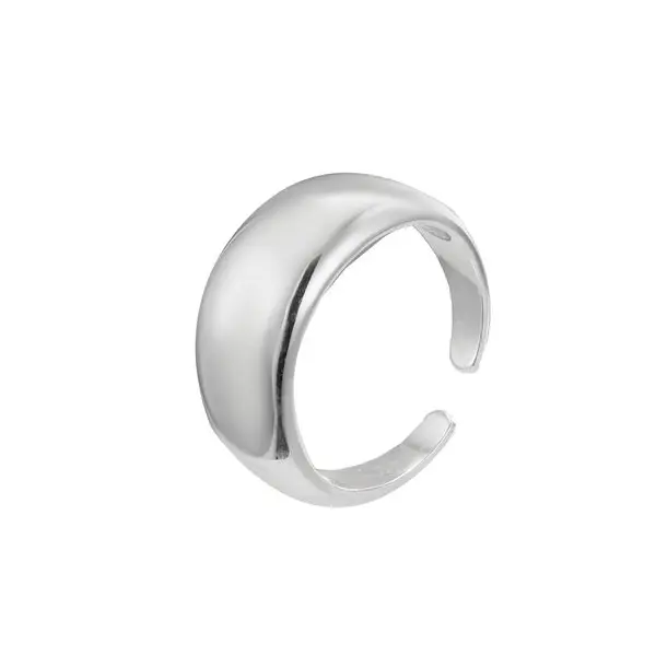 EVERY WAVE Pooling Wide Dome Sterling Gold Ring - Silver