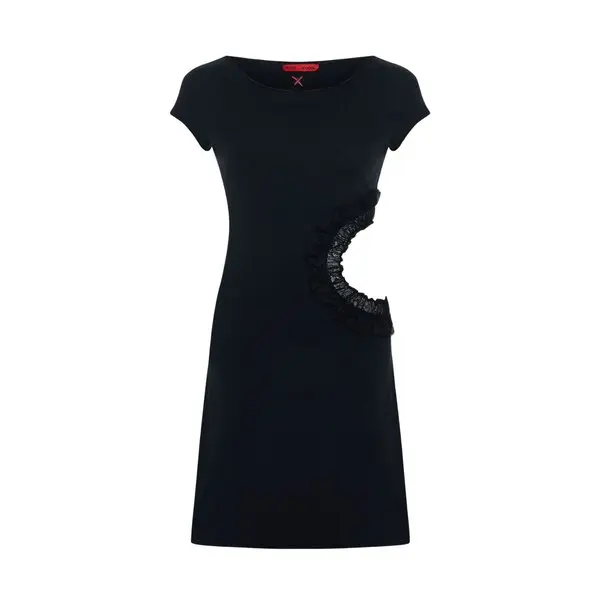 PCFG Daydreamers Short Sleeve Lace Detail Mini Dress - Black