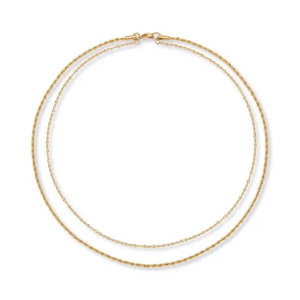 A WEATHERED PENNY Contrast Layered Necklace - Gold