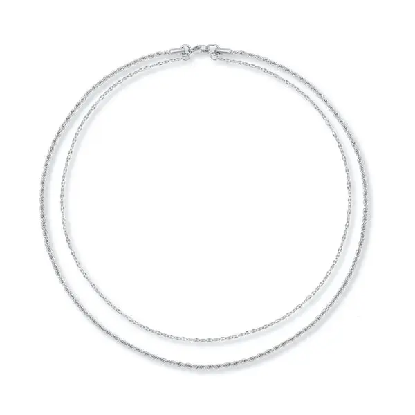 A WEATHERED PENNY Contrast Layered Necklace - Silver