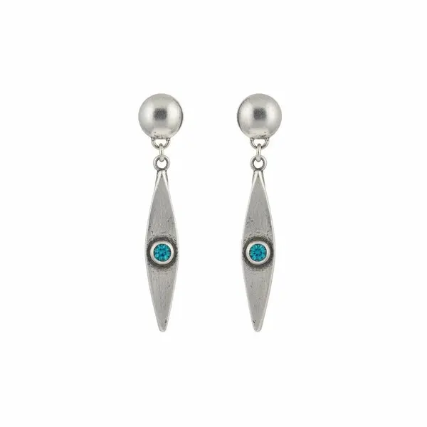 BY VIRGO Silver / Blue Vela Earring - Silver/blue