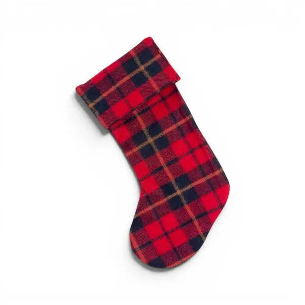 LOOM & COVE Wallace 100% Wool Christmas Stocking - Red