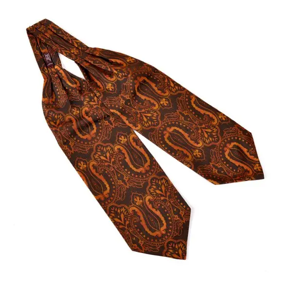 DAVID WEJ Self Tie Paisley Cravat - Brown