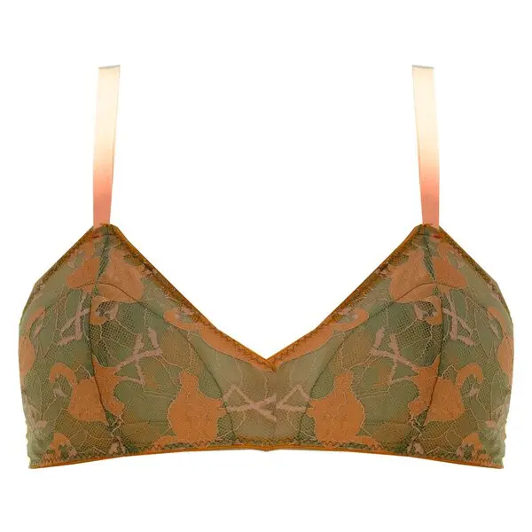 NOBLESSE OBLIGE Flamingo Lace Bralette - Orange