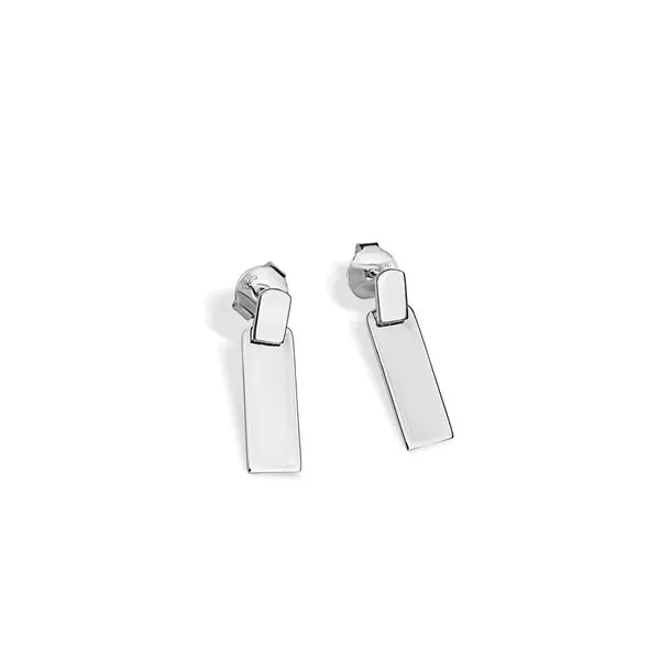 FV JEWELLERY Bijoux Double Rectangle Earrings - Silver