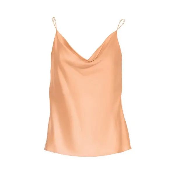 Mionè Slip Blouse With Draped Detail Peach - Orange