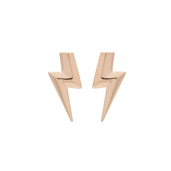 EDGE ONLY 3d Flat Top Lightning Bolt Earrings 18ct Vermeil - Gold