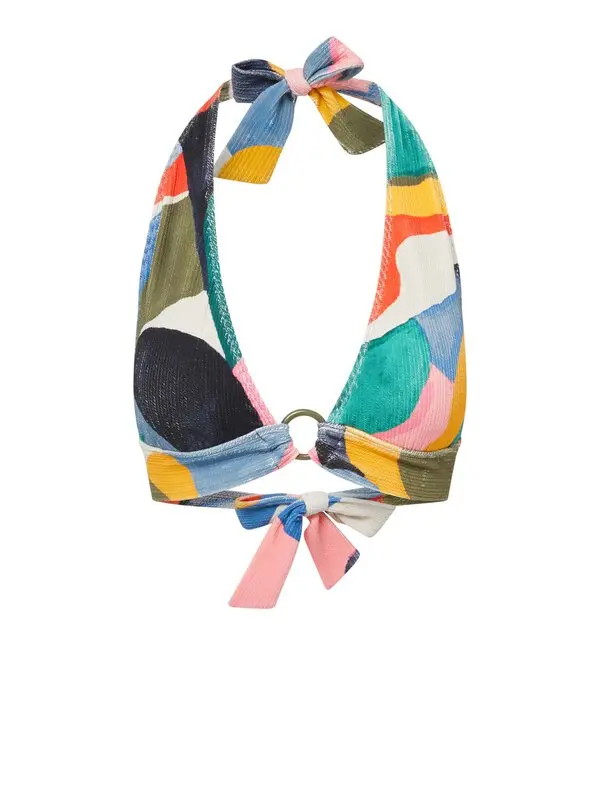CHANGE OF SCENERY Neutrals Erin Top In Carta Colorblock Texture - Brown