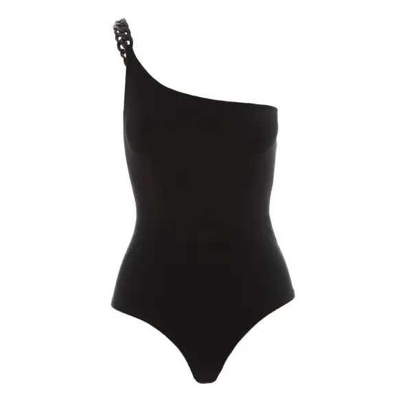 NISSA One-shoulder Bodysuit - Black